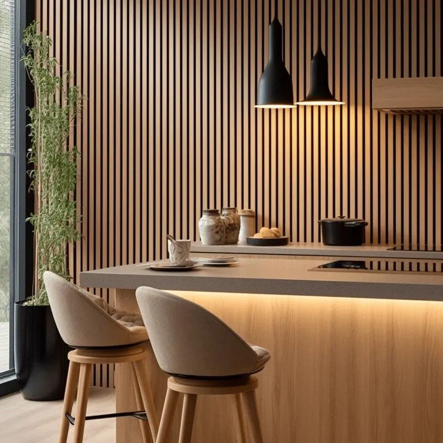 Ide Dapur Cantik Terbuka dengan Fluted Panel Wall dari Mevvah - Mevvah ...